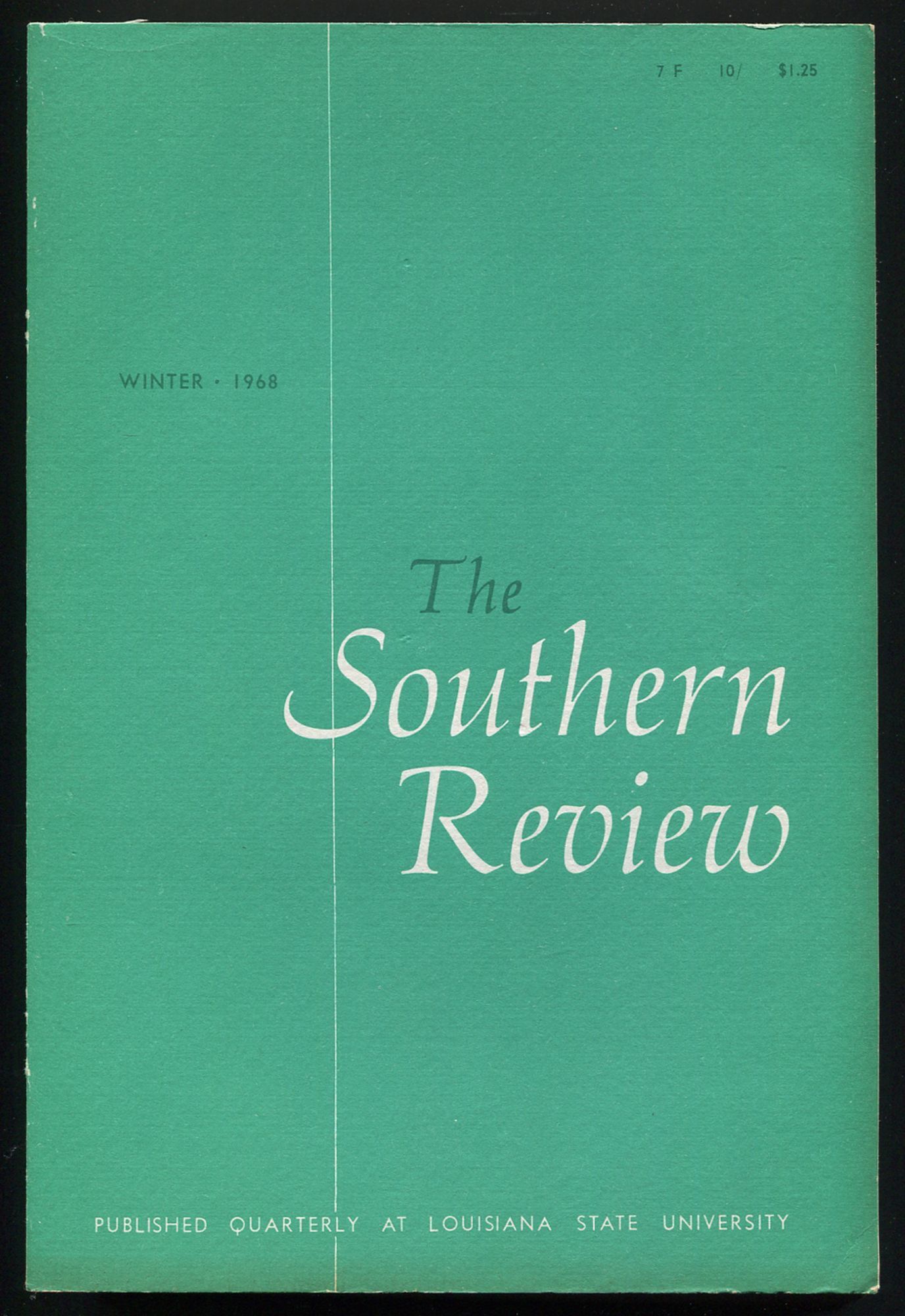 The Southern Review – Volume IV, New Series, January, 1968, Number 1 ...