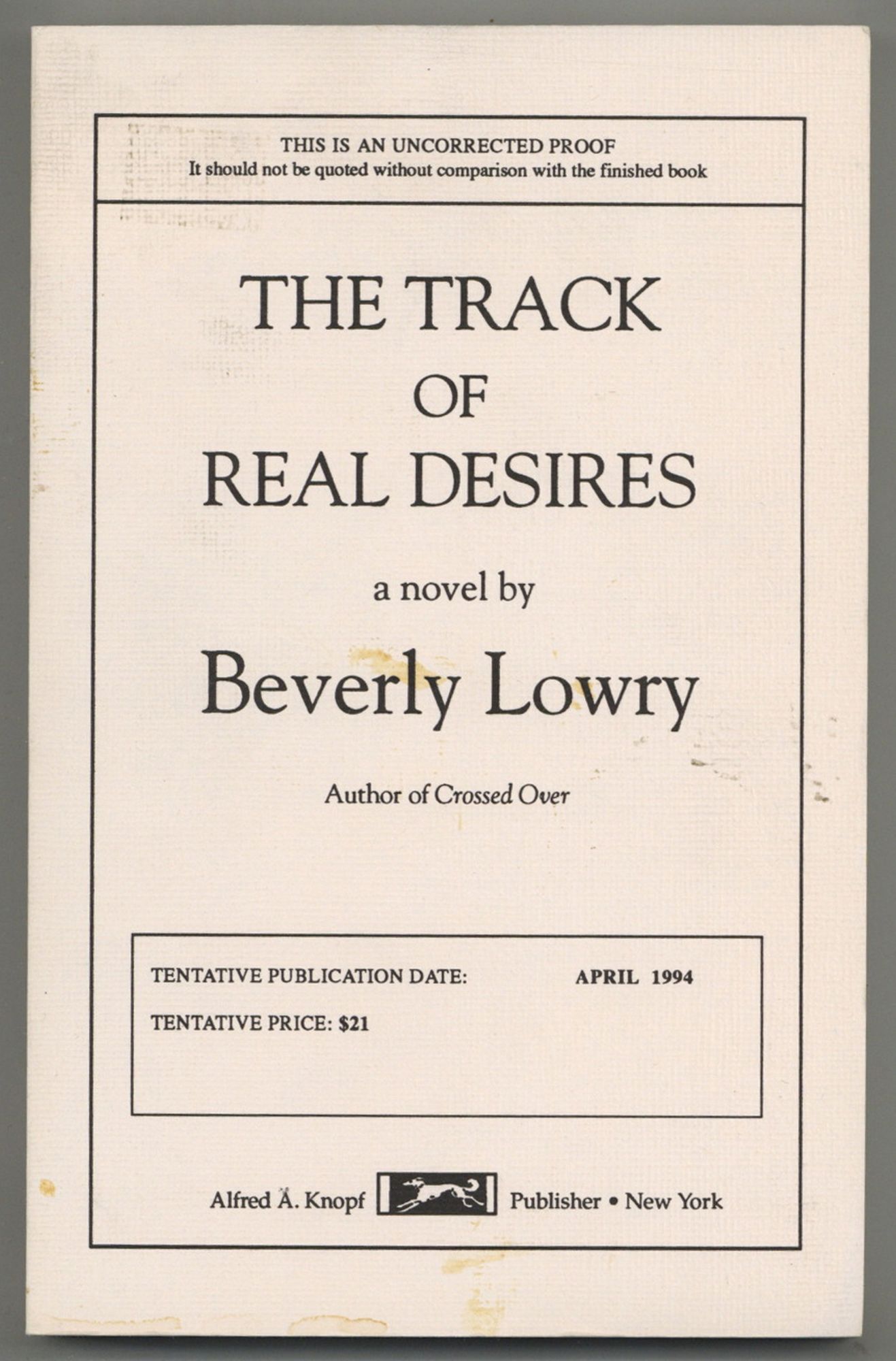 The Track of Real Desires | Beverly LOWRY